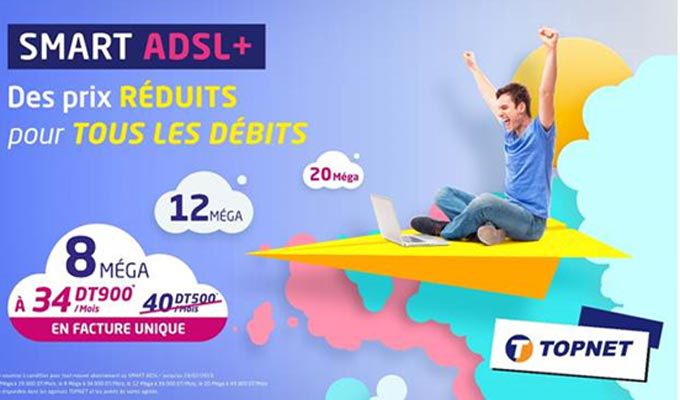Topnet lance une nouvelle promotion pour son offre Smart ADSL+ à 8 Méga ...